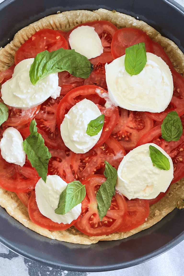The Best Tomato Tart With Basil Pesto and Burrata Cheese - A Cents For ...