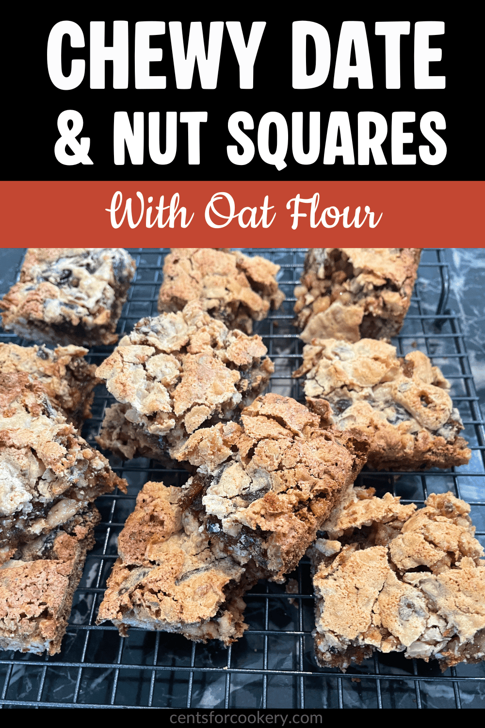 Chewy Date and Nut Squares - Cents For Cookery
