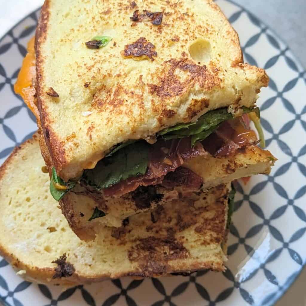 French Toast Breakfast Sandwich On Sourdough Bread - A Cents For Cookery