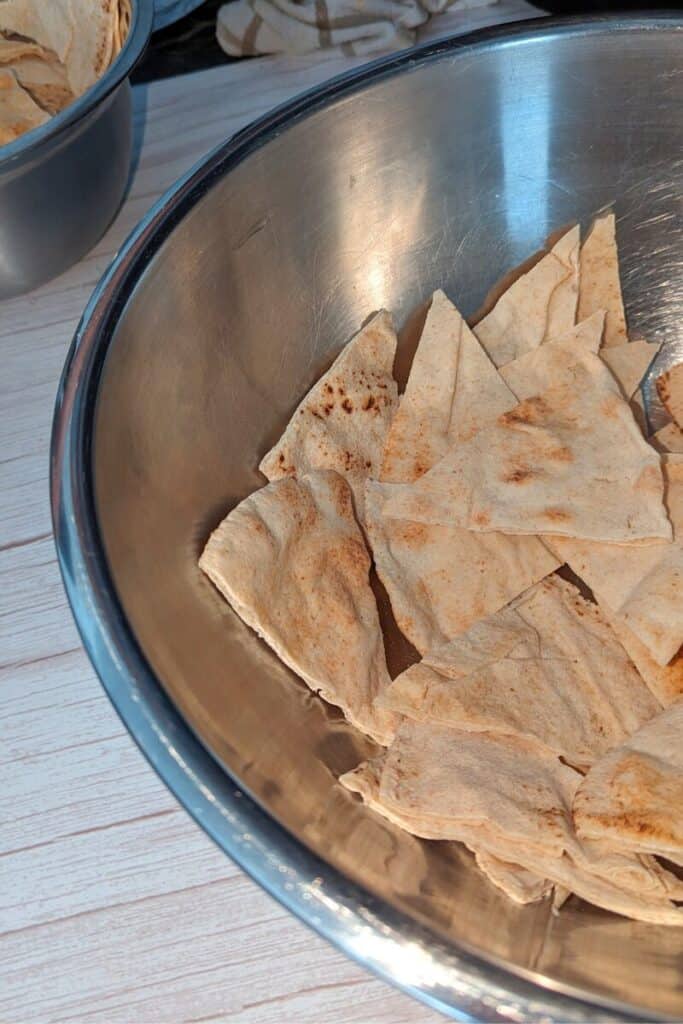 15 Minute Easy Air Fryer Pita Chips With Brown Butter - A Cents For Cookery