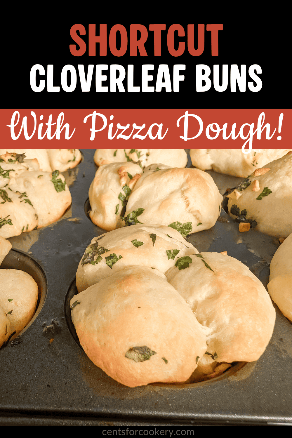 Shortcut Cloverleaf Buns (Made with Pizza Dough) - Cents For Cookery